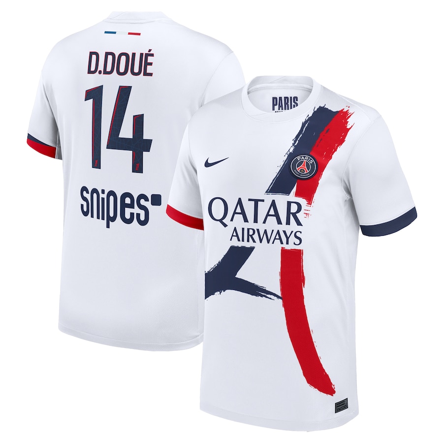 PSG Nike Away Stadium Shirt 2025-26 with D. Doué 14 printing - tuanhuy84